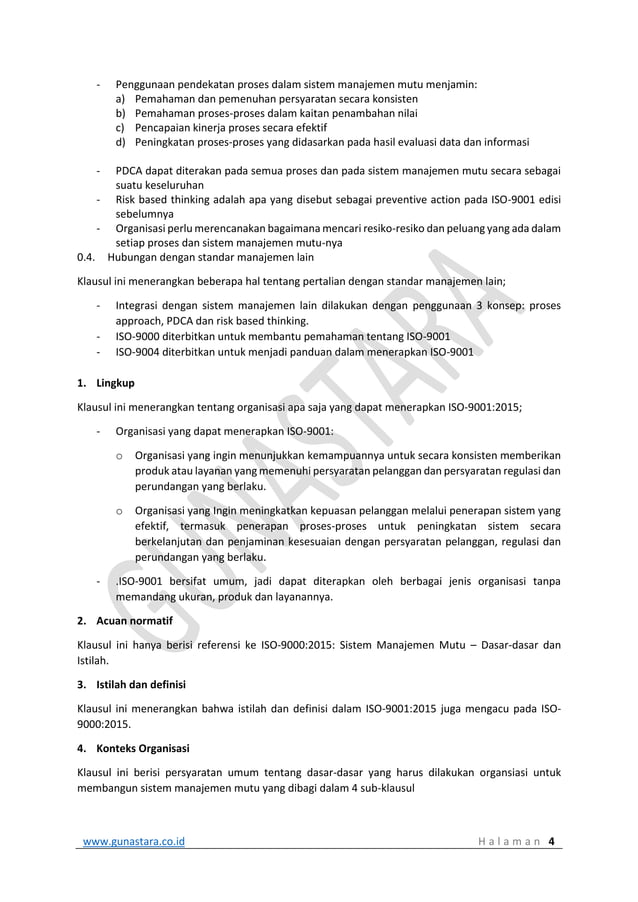 Iso 9001 2015 fdis penjelasan klausul klausul | PDF