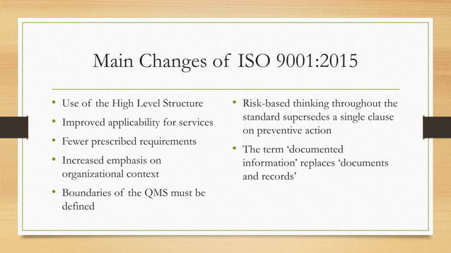 ISO 9001:2015 General Briefing | PPTX