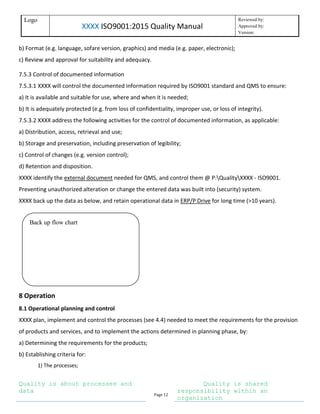 ISO9001 2015 Quality Manual template | PDF