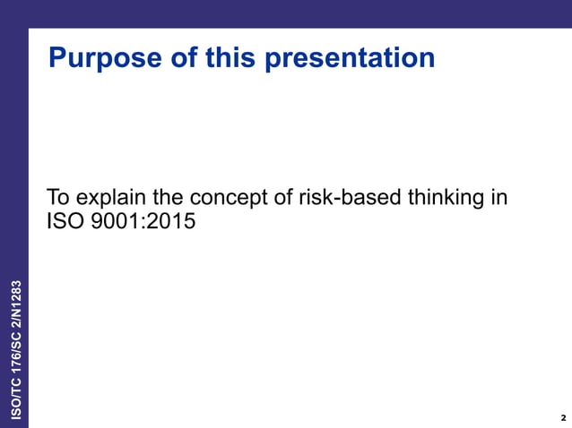 Iso9001 2015 risk_based_thinking | PPTX | Business | Business and Finance