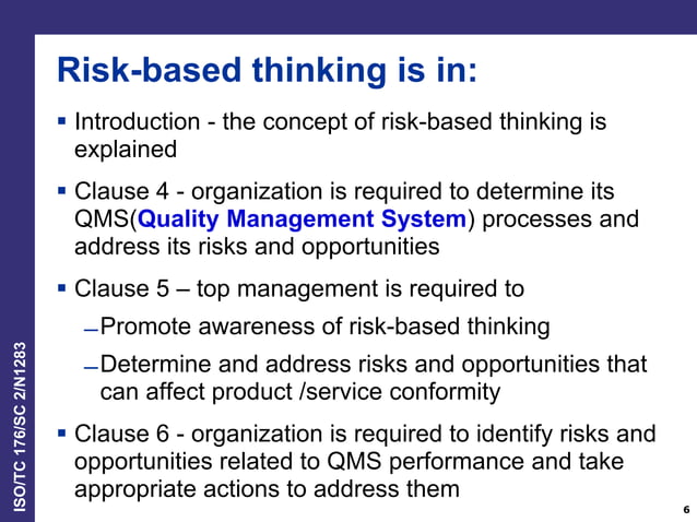 Iso9001 2015 risk_based_thinking | PPTX | Business | Business and Finance