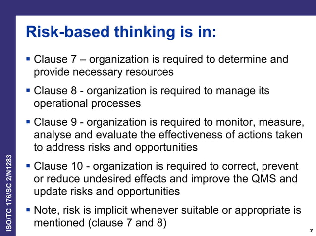 Iso9001 2015 risk_based_thinking | PPTX | Business | Business and Finance
