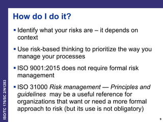 Iso9001 2015 risk_based_thinking | PPTX