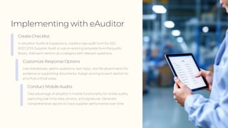 ISO 9001:2015 Supplier Audit Checklist for Manufacturing with eAuditor ...