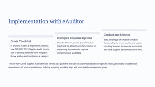 ISO 90012015 Supplier Audit Checklist with eAuditor Audits ...