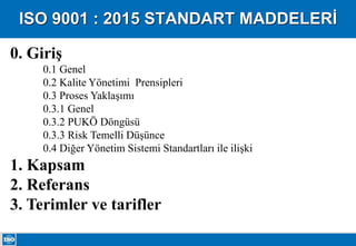 ISO 9001:20015 Kalite Yönetim Sistemi | PPT