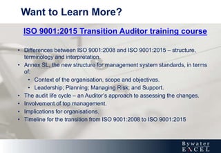 Are you prepared to transition to ISO 9001:2015? | PPT