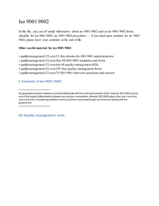 Iso 9001 9002 | PDF