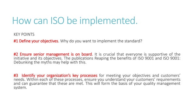 ISO 9001 introduction, basic concepts and requirements, clause by ...