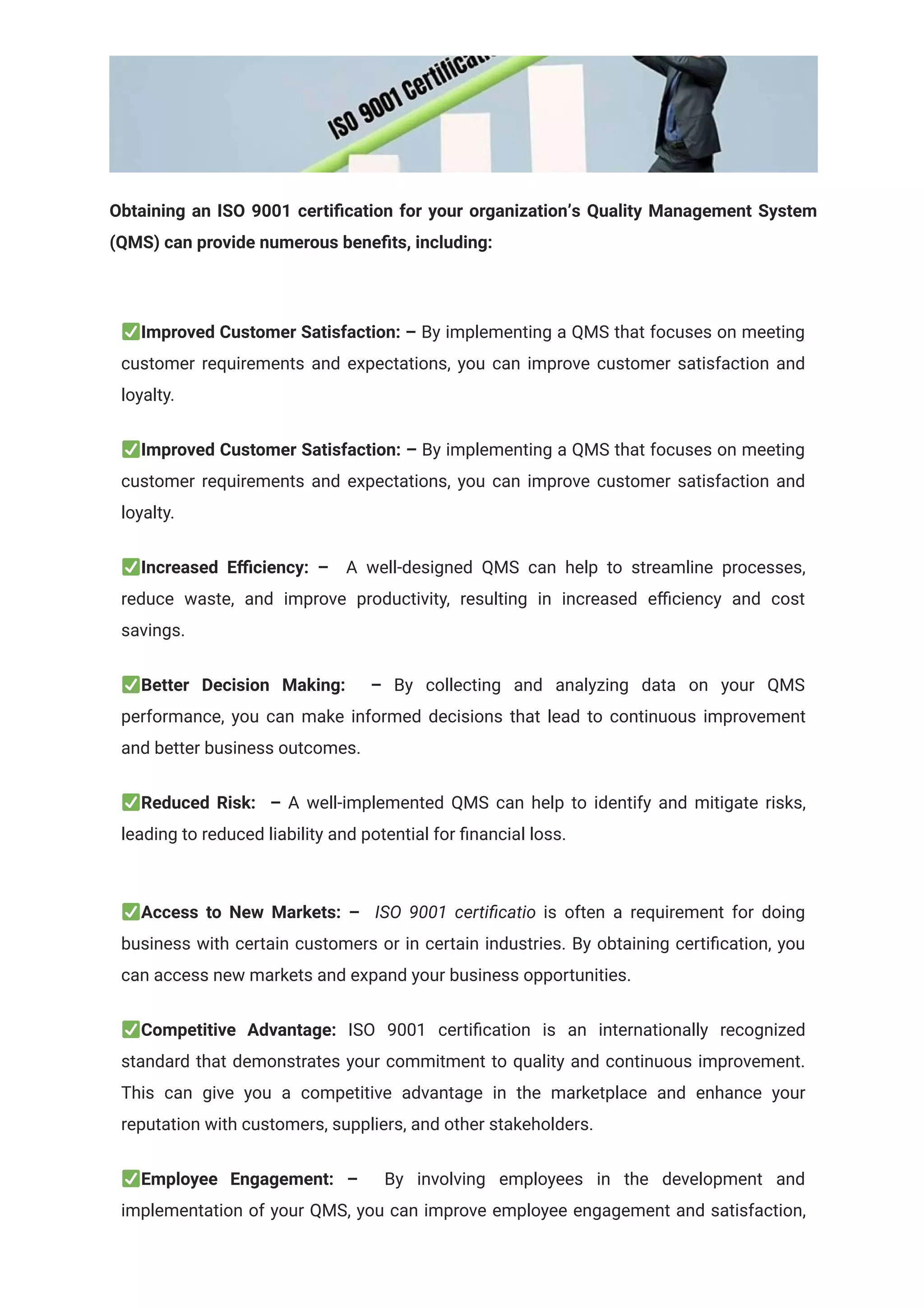 Why Need of ISO 9001 CERTIFICATION in the ORGANIZATION? | PDF