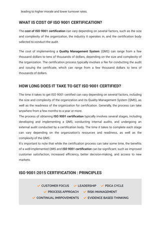Why Need of ISO 9001 CERTIFICATION in the ORGANIZATION? | PDF