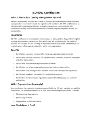 ISO 9001 Certification | PPT