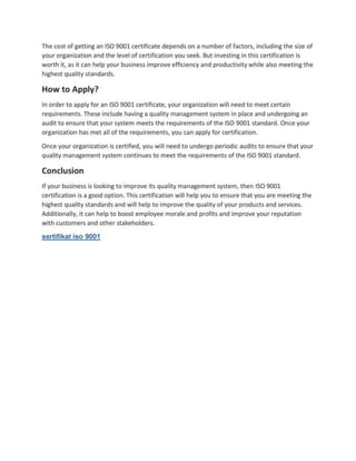 ISO 9001 Certification | PDF