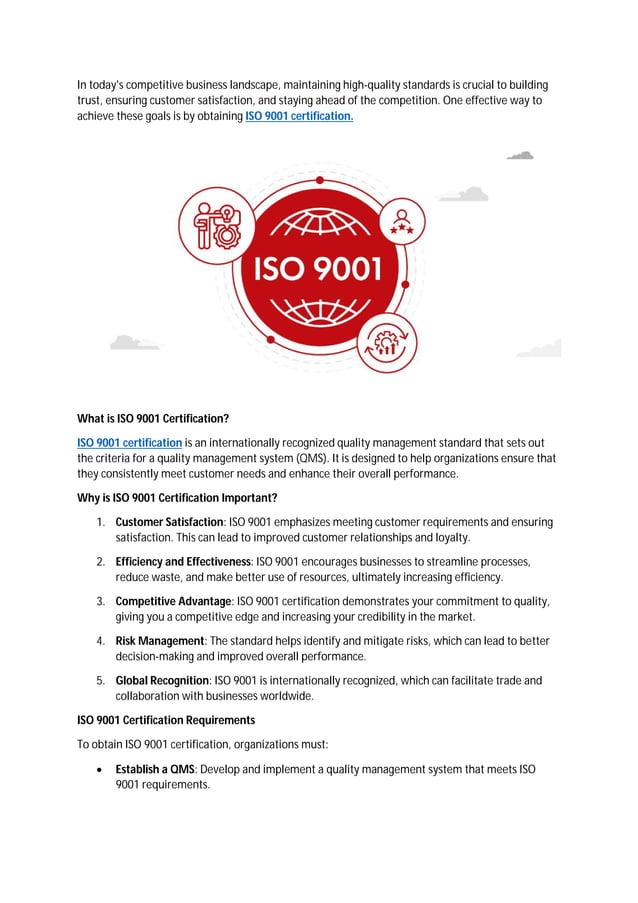 ISO 9001 Certification Benefits Requirements and Process.pdf | Business ...