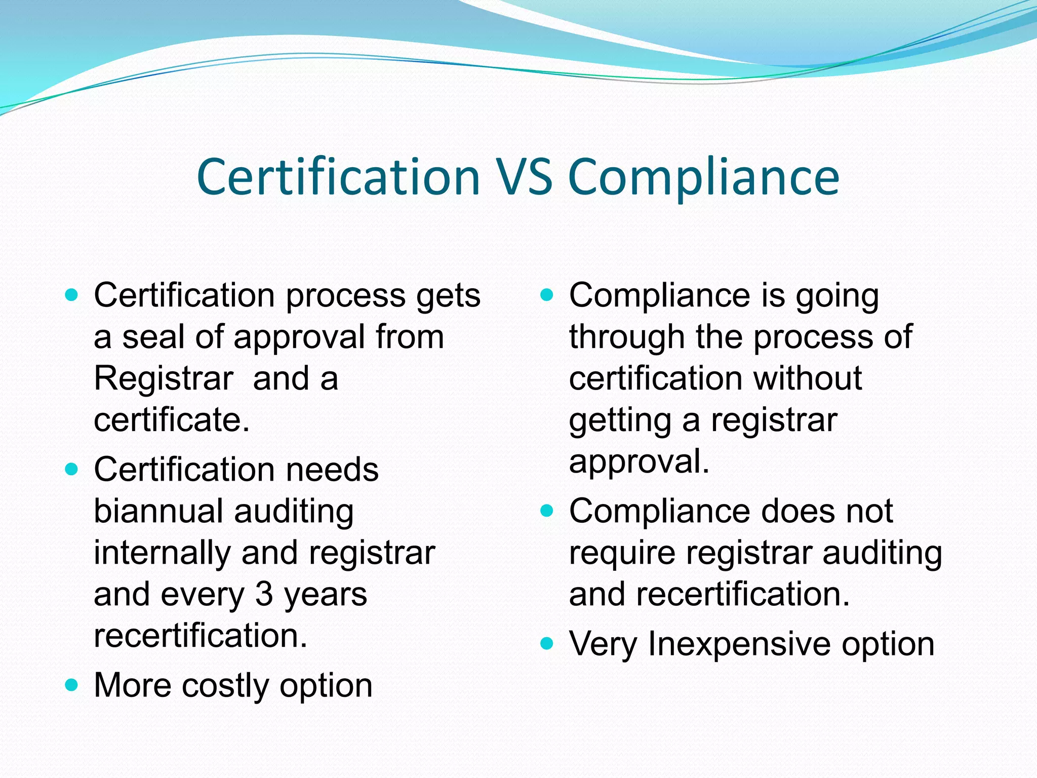Iso 9001 Certification Compliance Pptx Financial Regulation Economy