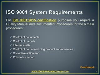 PPT Presentation on ISO 9001 Requirements | PPTX