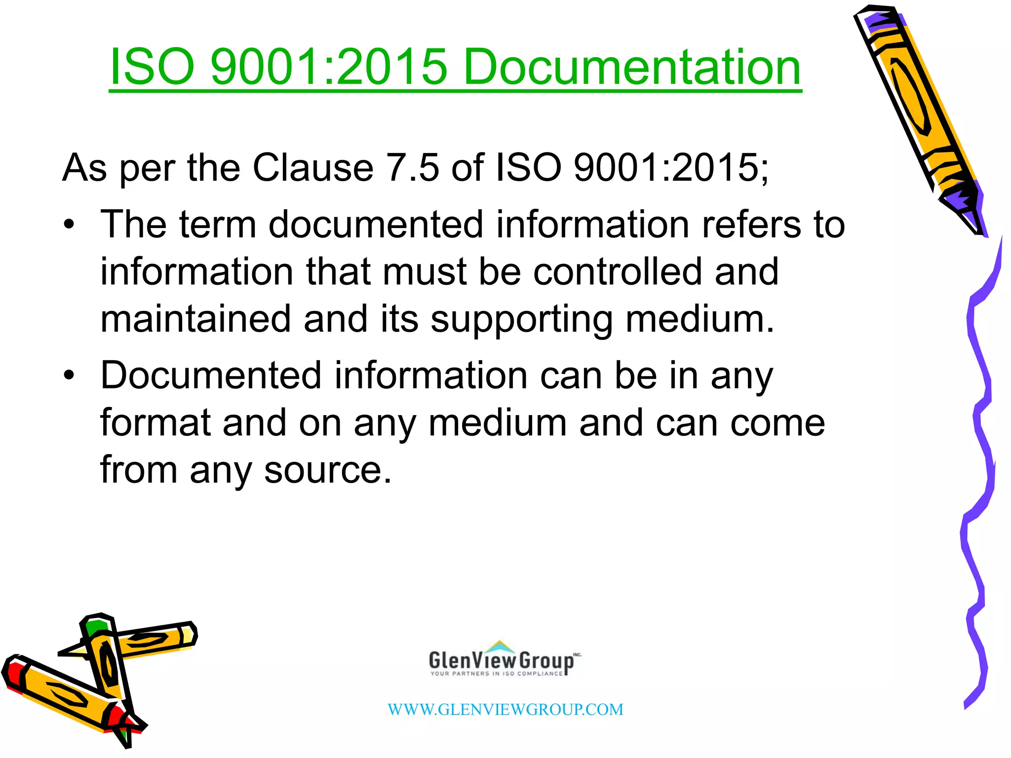 ISO 9001:2015 Documentation Requirements | PPTX