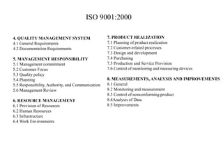 ISO 9001 Elements The Version of year 2000 | PPT