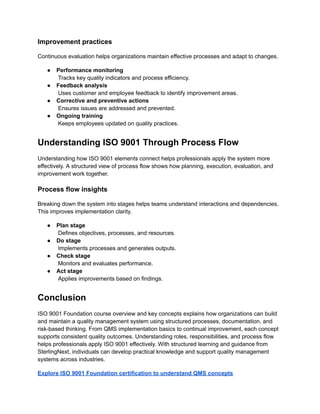 ISO 9001 Foundation Course Overview and Key Concepts Guide | PDF