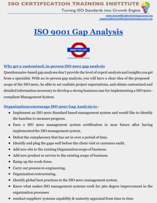 Gap Analysis | ISO 9001 | By Industry Experts | PPTX