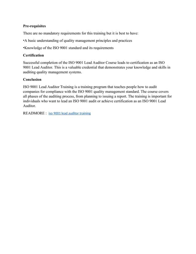 iso 9001 lead auditor training .ppt | Business | Business and Finance