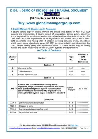 What to include in ISO 9001 manual? | PDF