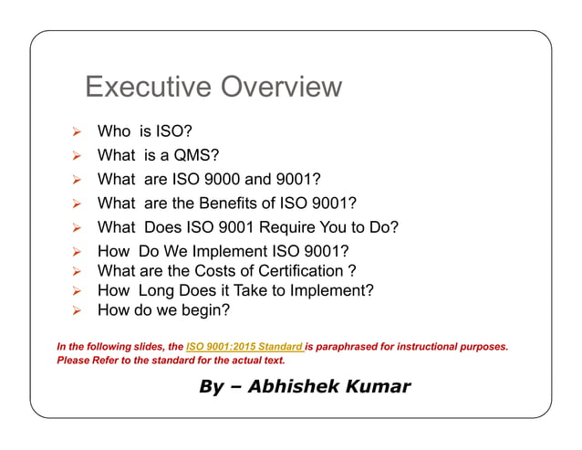 ISO 9001 overview | PPT