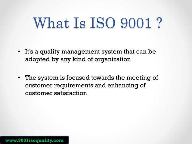 Iso 9001 quality management system guide | PPT