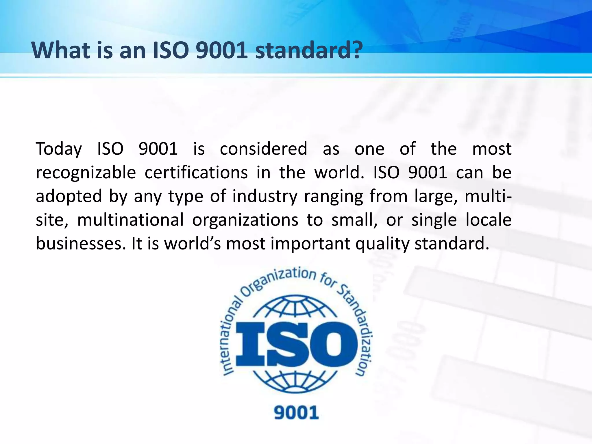 ISO 9001 Quality Management System Standard | PPTX