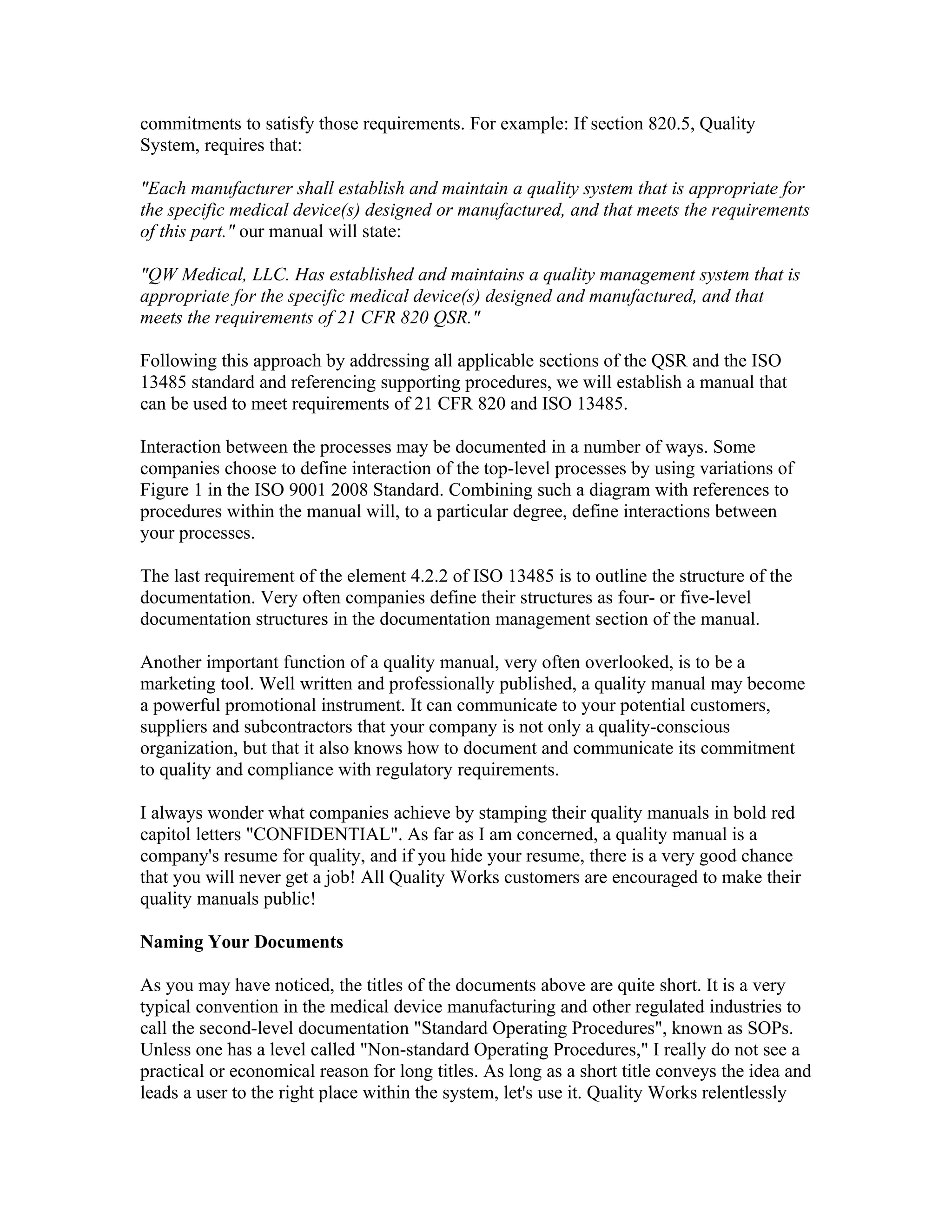 Iso 9001 quality manual example | DOC