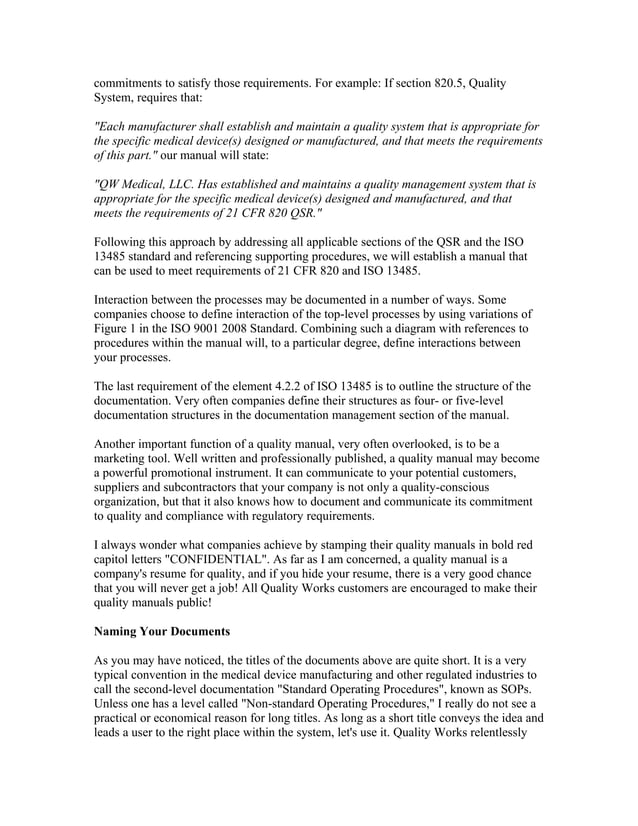 Iso 9001 quality manual example | DOC