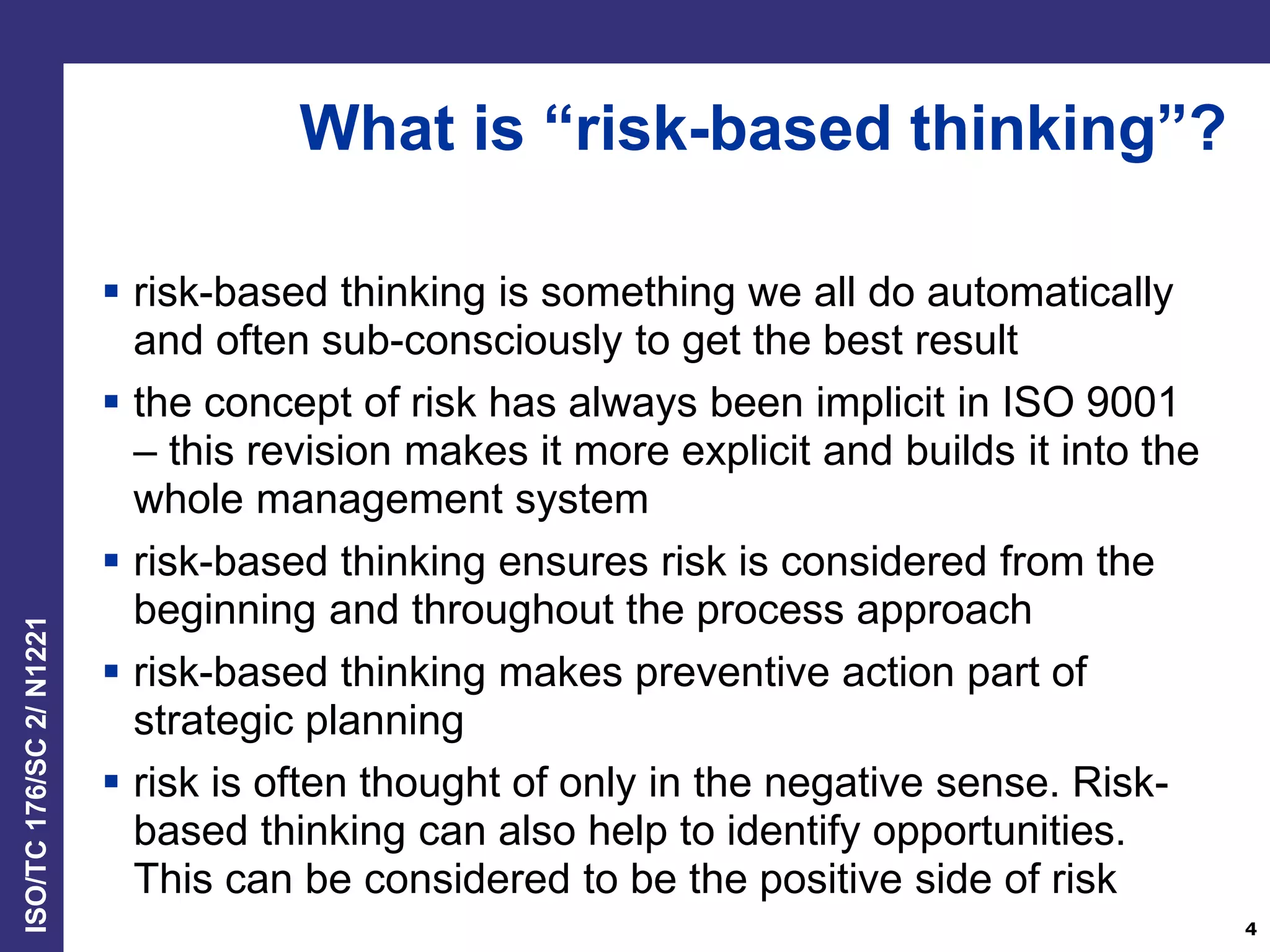 Iso9001 risk based_thinking | PPTX | Business | Business and Finance