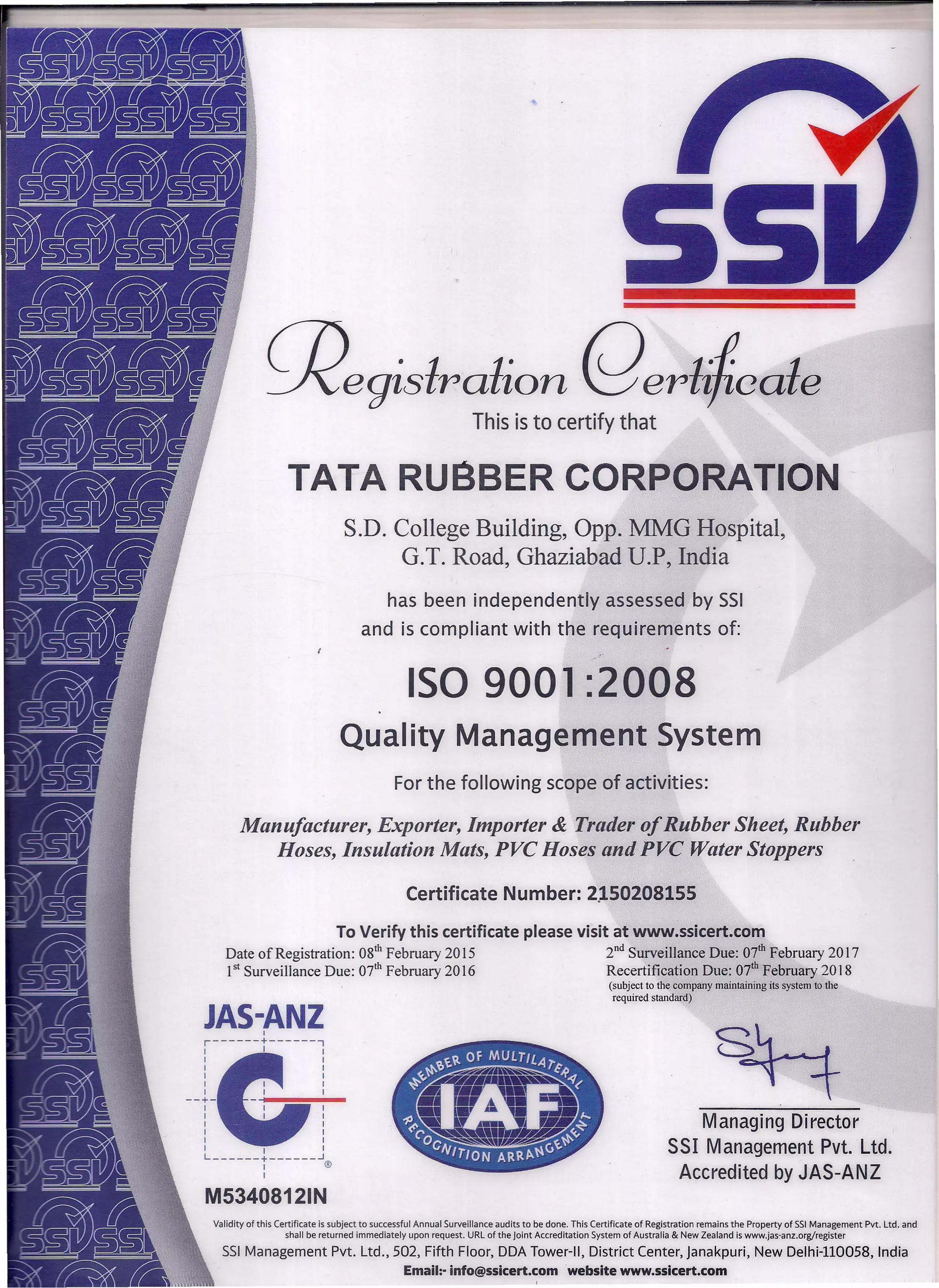 Iso 9001 tata rubber | PDF | Business | Business and Finance