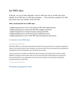 Iso 9001 ukas | DOCX