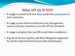 Iso 9001 versus api q2 presentation | PDF