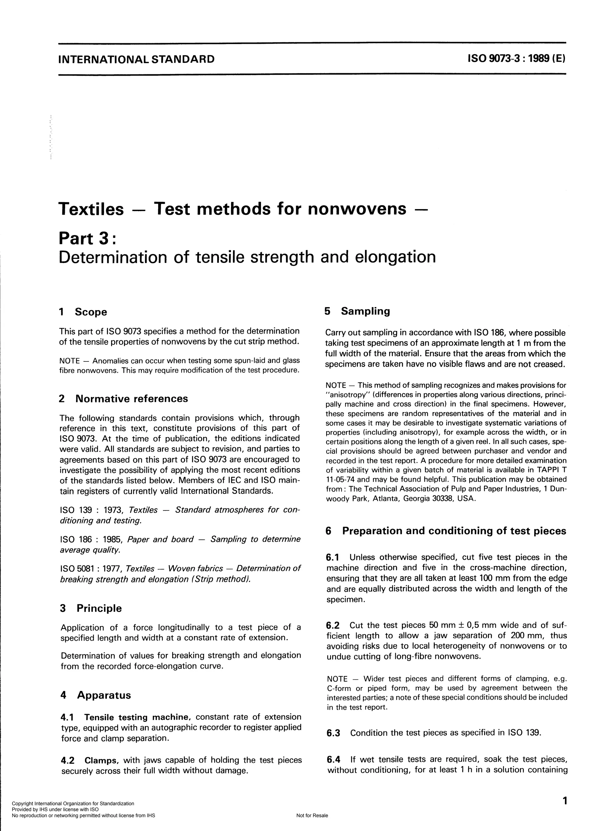 Iso 9073 3 1989 textiles - test methods nonwovens - part 3 ...