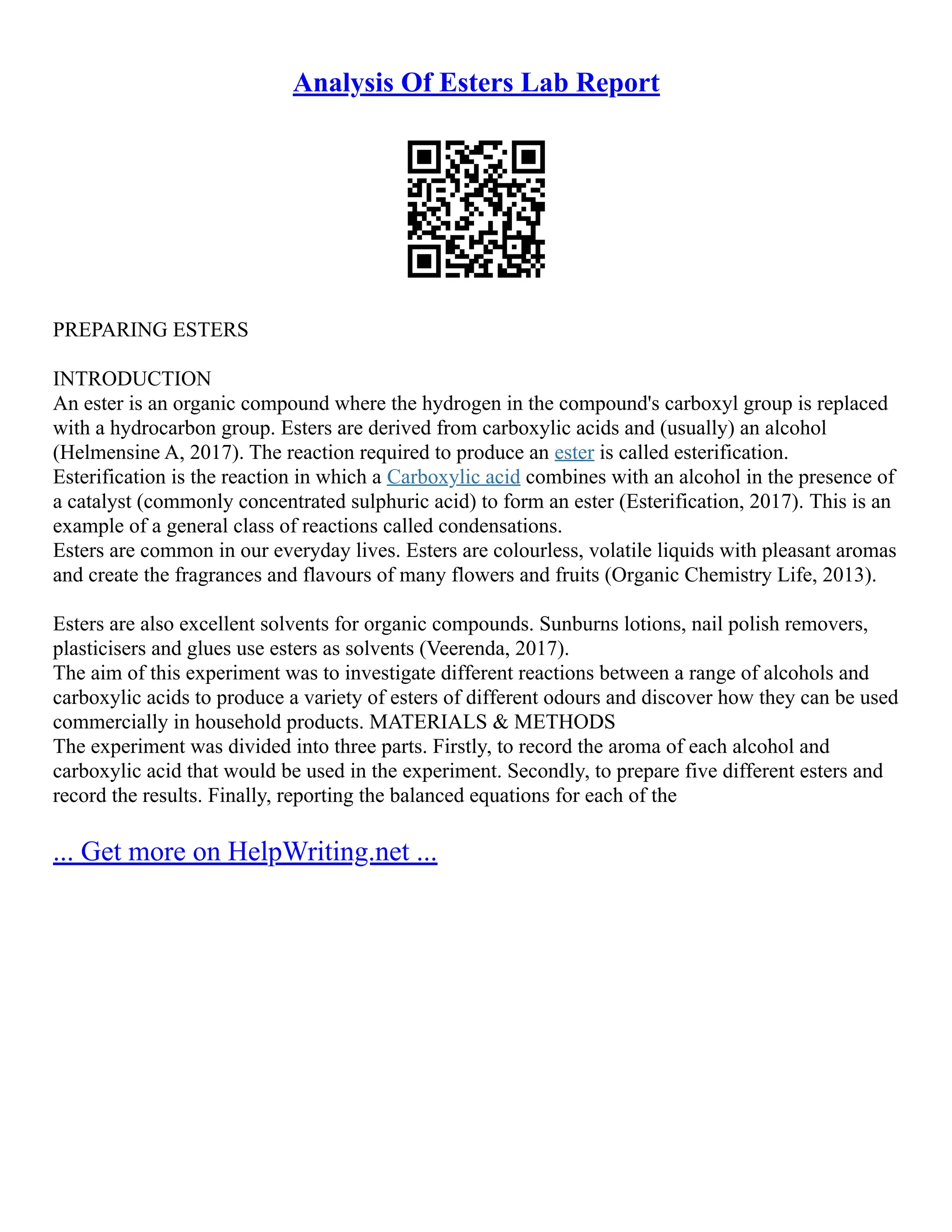 Isoamyl Acetate Synthesis | PDF