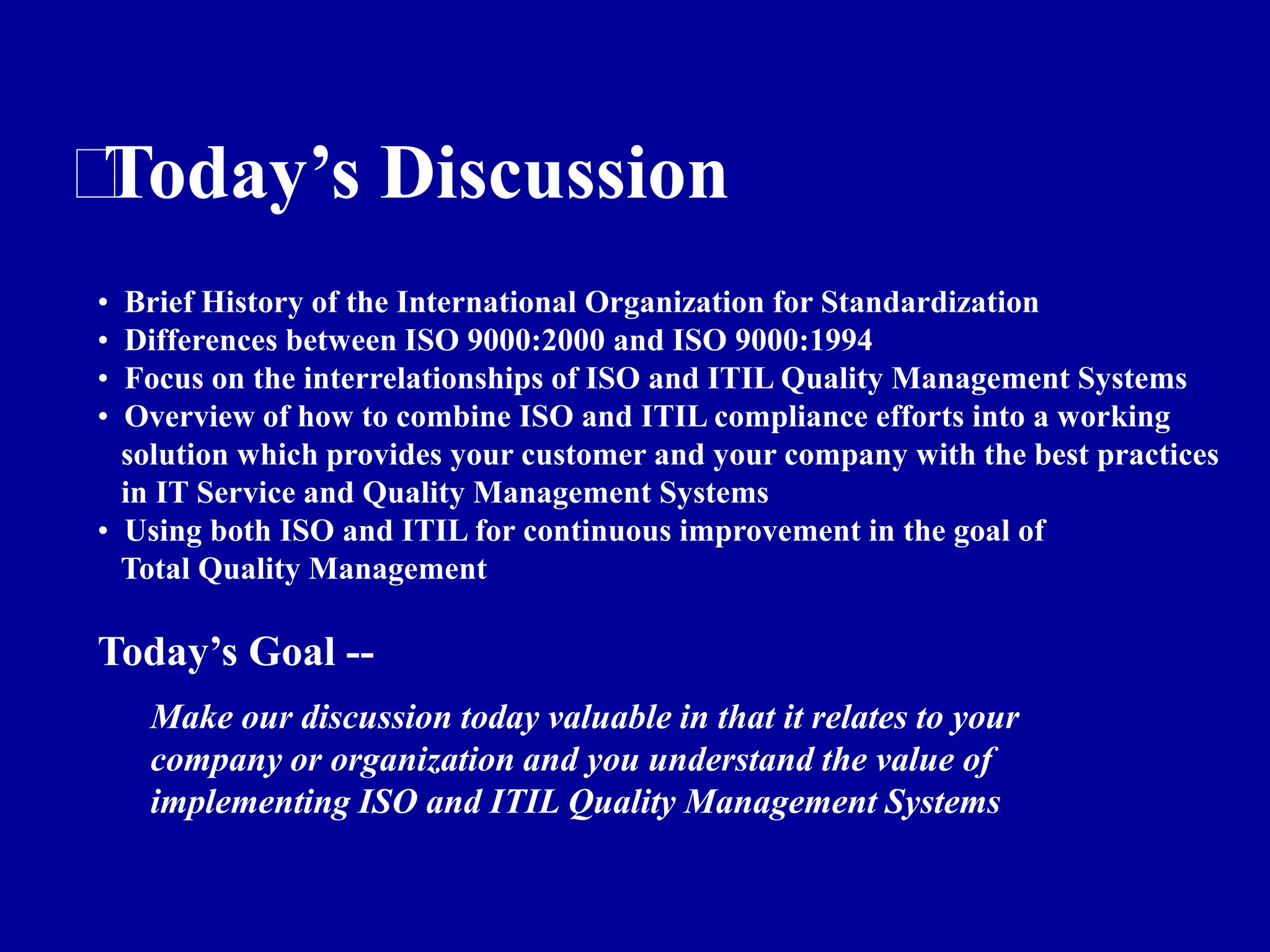 ISO and ITIL Best Practices in IT Services and Quality Management.ppt