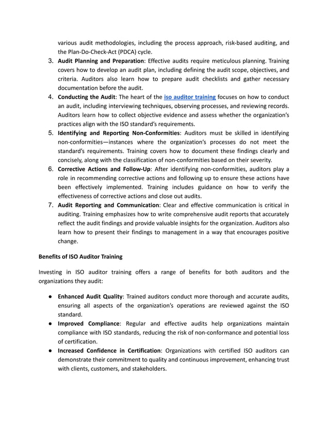 ISO Auditor Training: Shaping Leaders in Quality Management | PDF