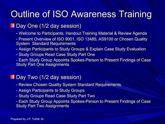 ISO Awareness Training | PPT