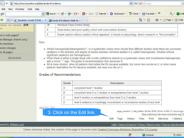 Isocentre Help Edit Page | PPT