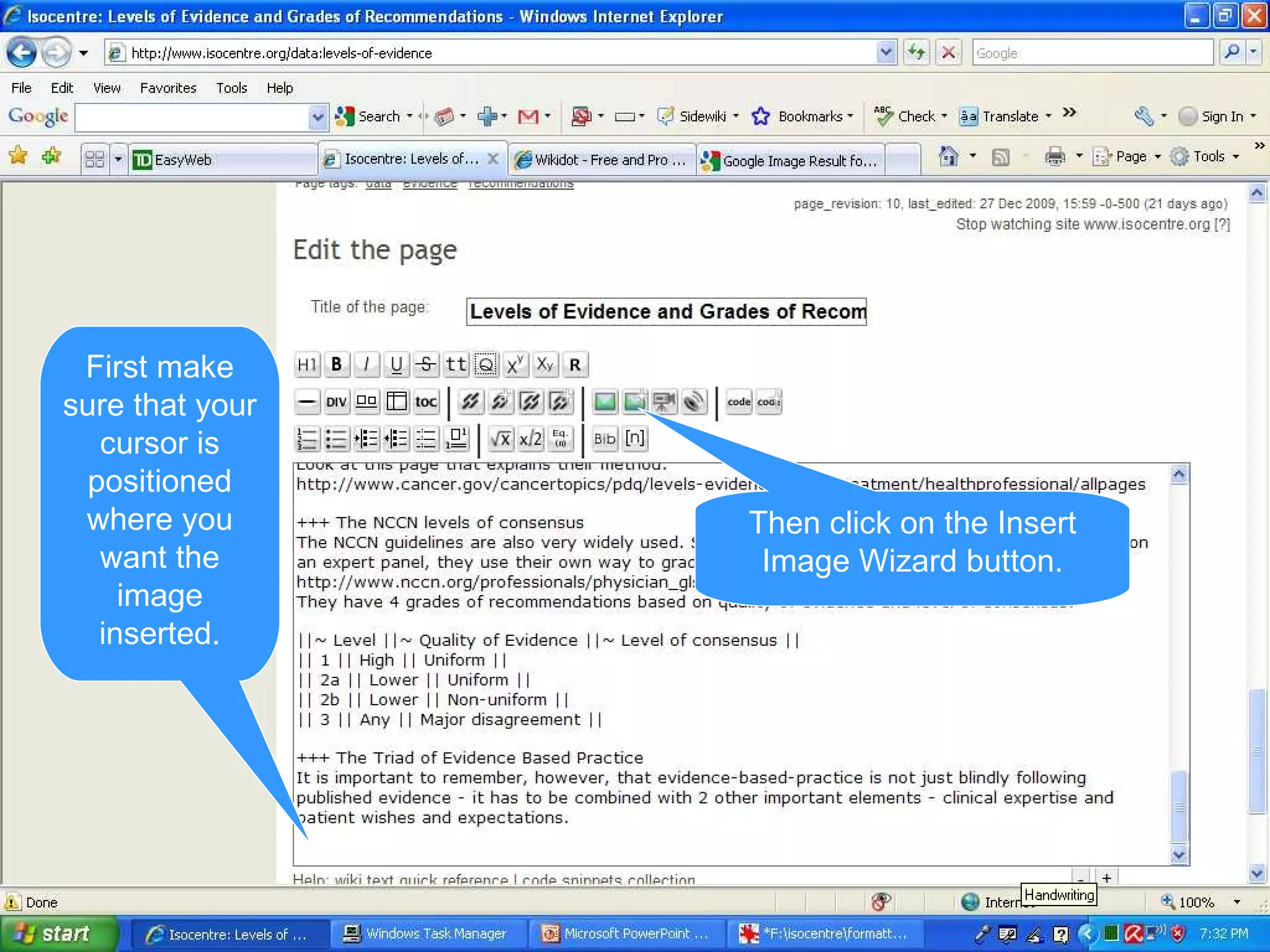 Isocentre Help Inserting Images | PPT | Internet for Beginners | Internet
