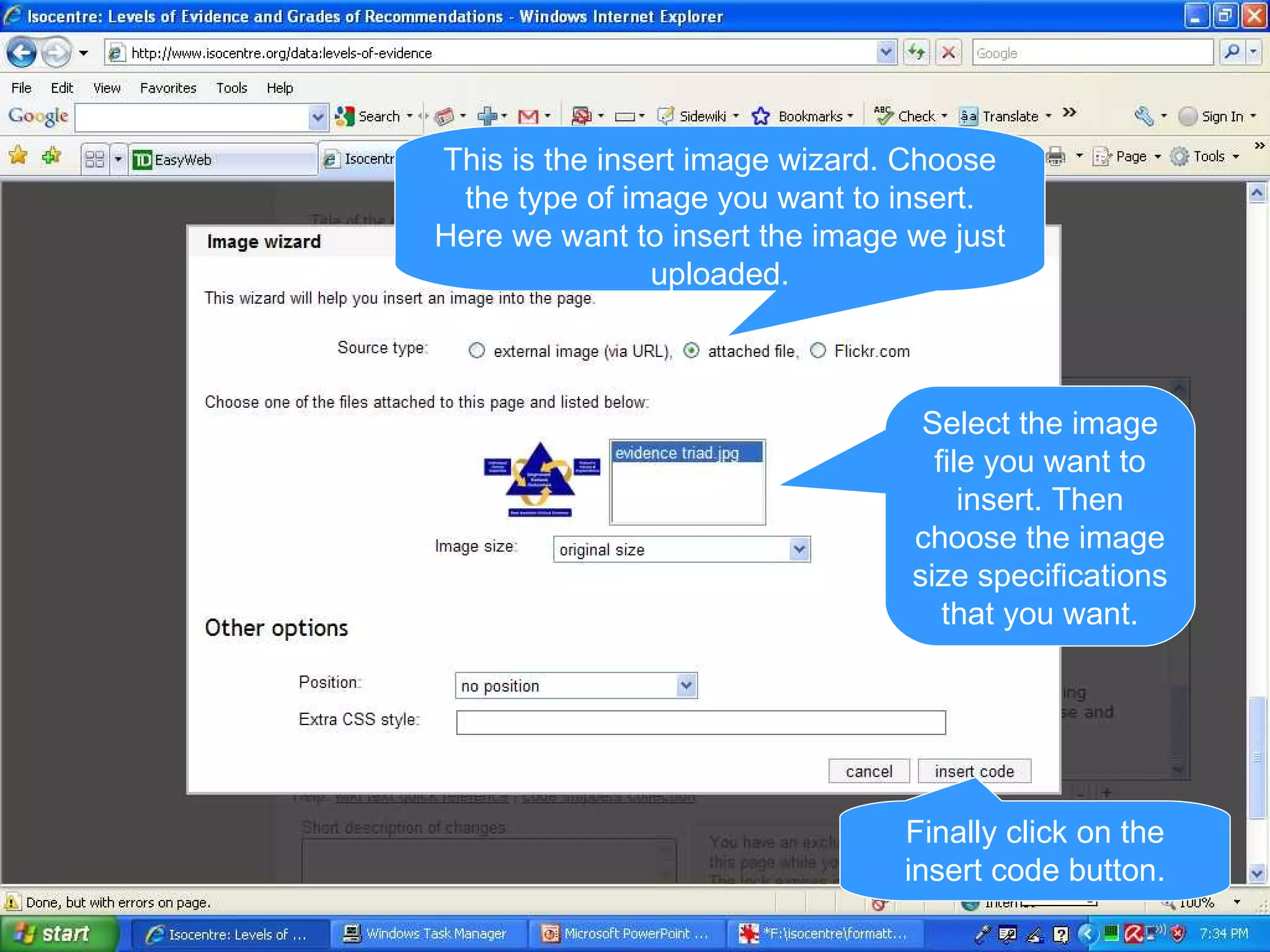 Isocentre Help Inserting Images | PPT | Internet for Beginners | Internet