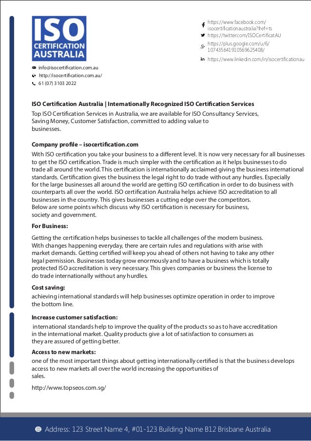 ISO Certification Australia