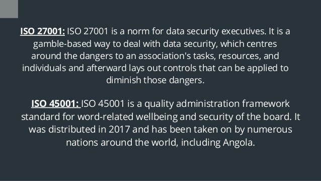 Types of ISO Certification in Angola | PPT