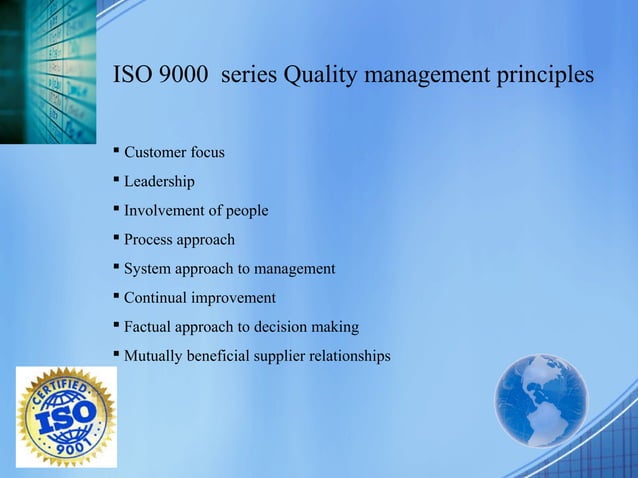 ISO quality management system in ISO certification in India | PPT