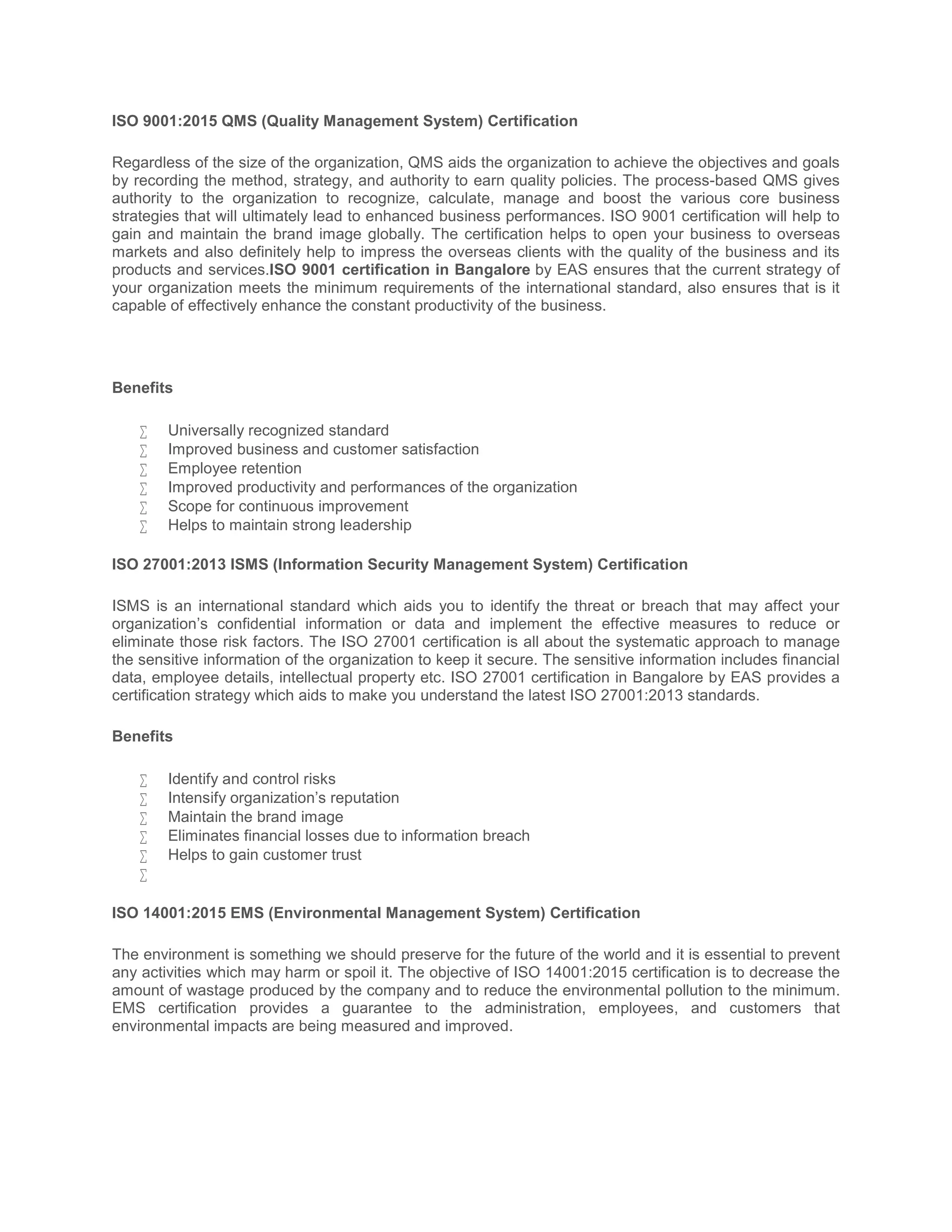 Iso certification provider in bangalore | PDF | Business | Business and ...