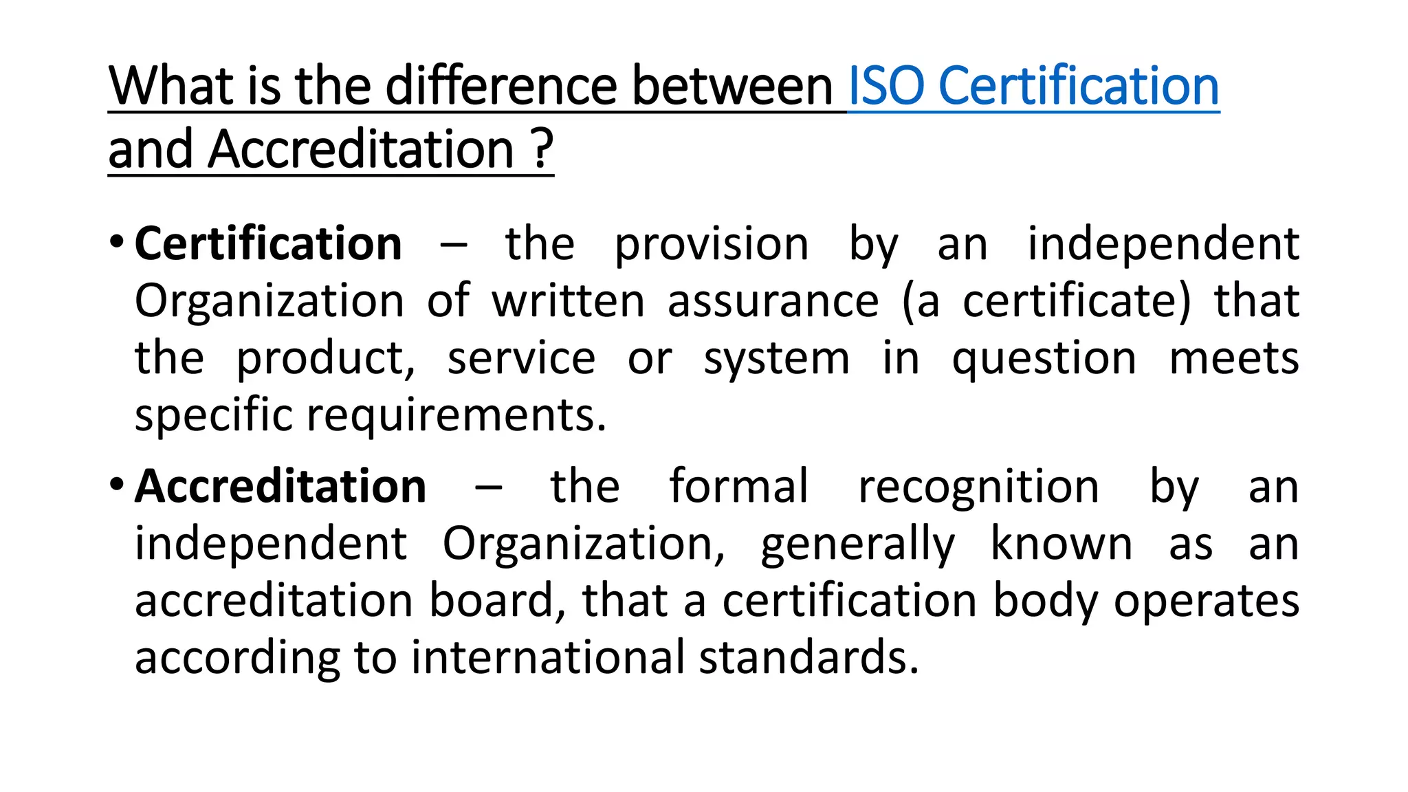 ISO Certification | PPTX