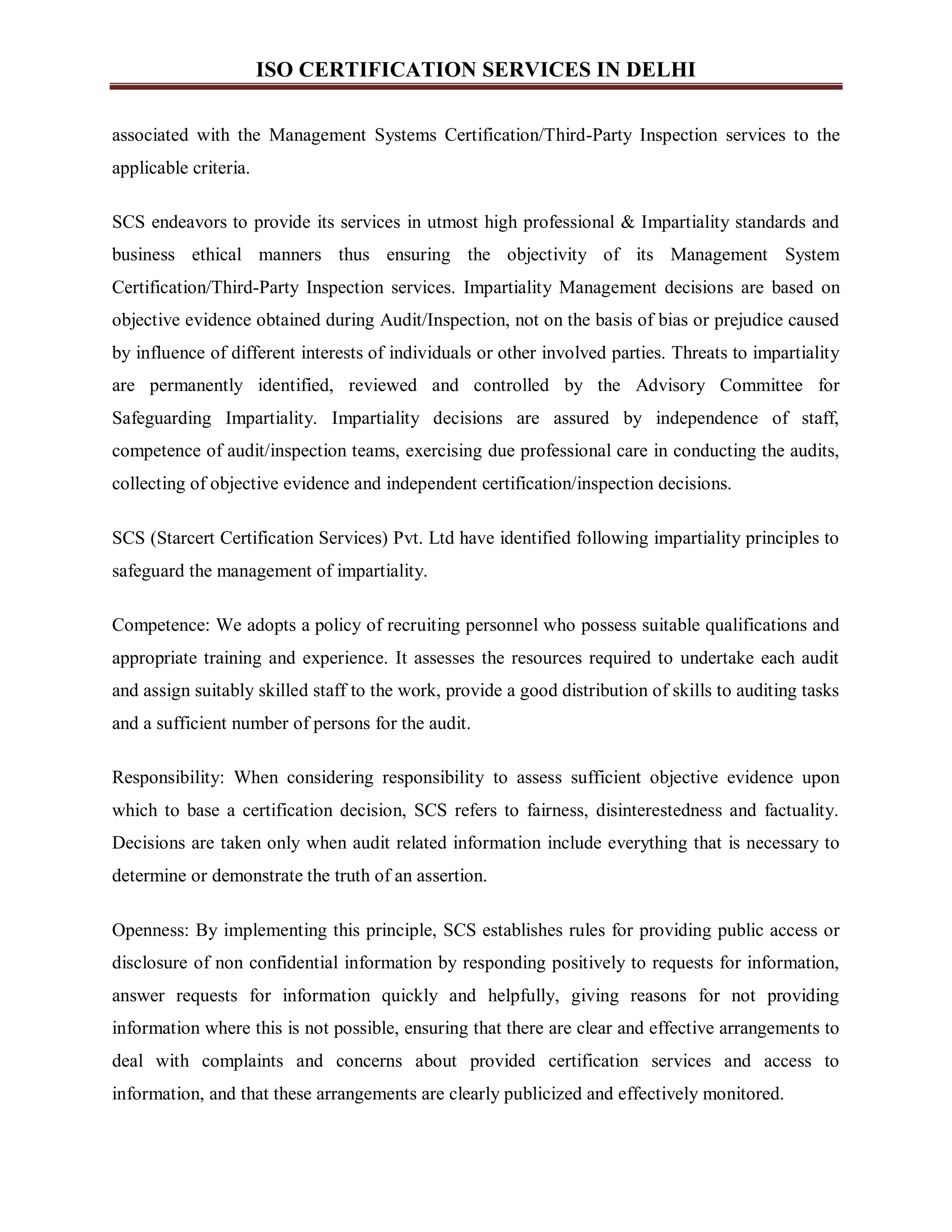 ISO CERTIFICATION SERVICES IN DELHI | PDF | Business | Business and Finance