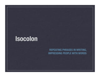 Isocolon | PDF